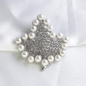 TONGXIN Alpha Kappa A Brooch Pin Sorority Paraphernalia Gift Rhinestone Brooch Sparkling Faux Pearl Brooch Pin(WHITE)