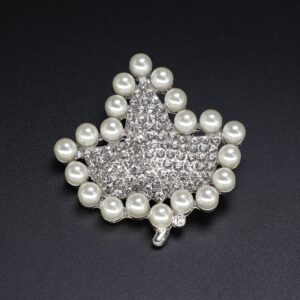 TONGXIN Alpha Kappa A Brooch Pin Sorority Paraphernalia Gift Rhinestone Brooch Sparkling Faux Pearl Brooch Pin(WHITE)