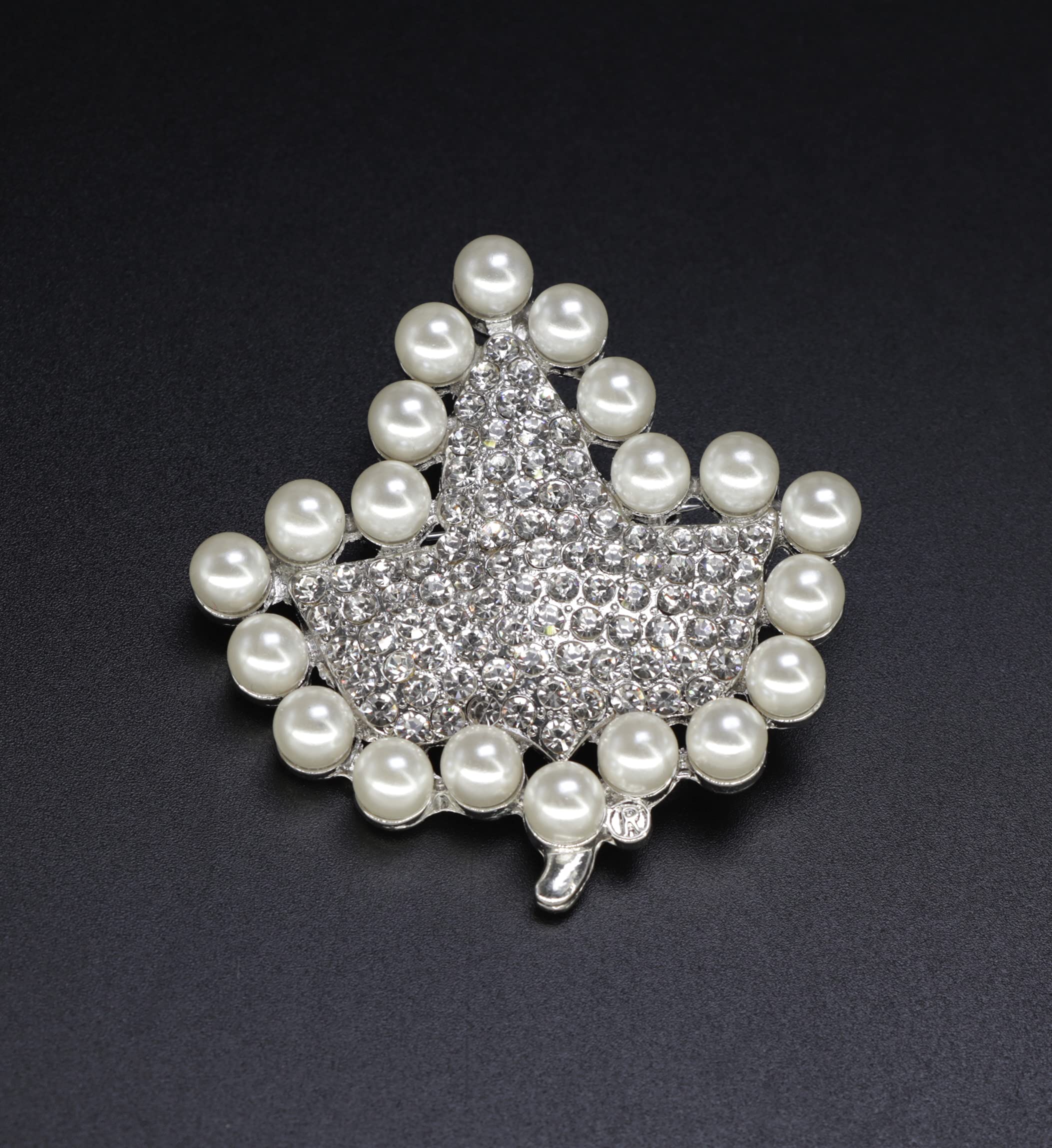 TONGXIN Alpha Kappa A Brooch Pin Sorority Paraphernalia Gift Rhinestone Brooch Sparkling Faux Pearl Brooch Pin(WHITE)