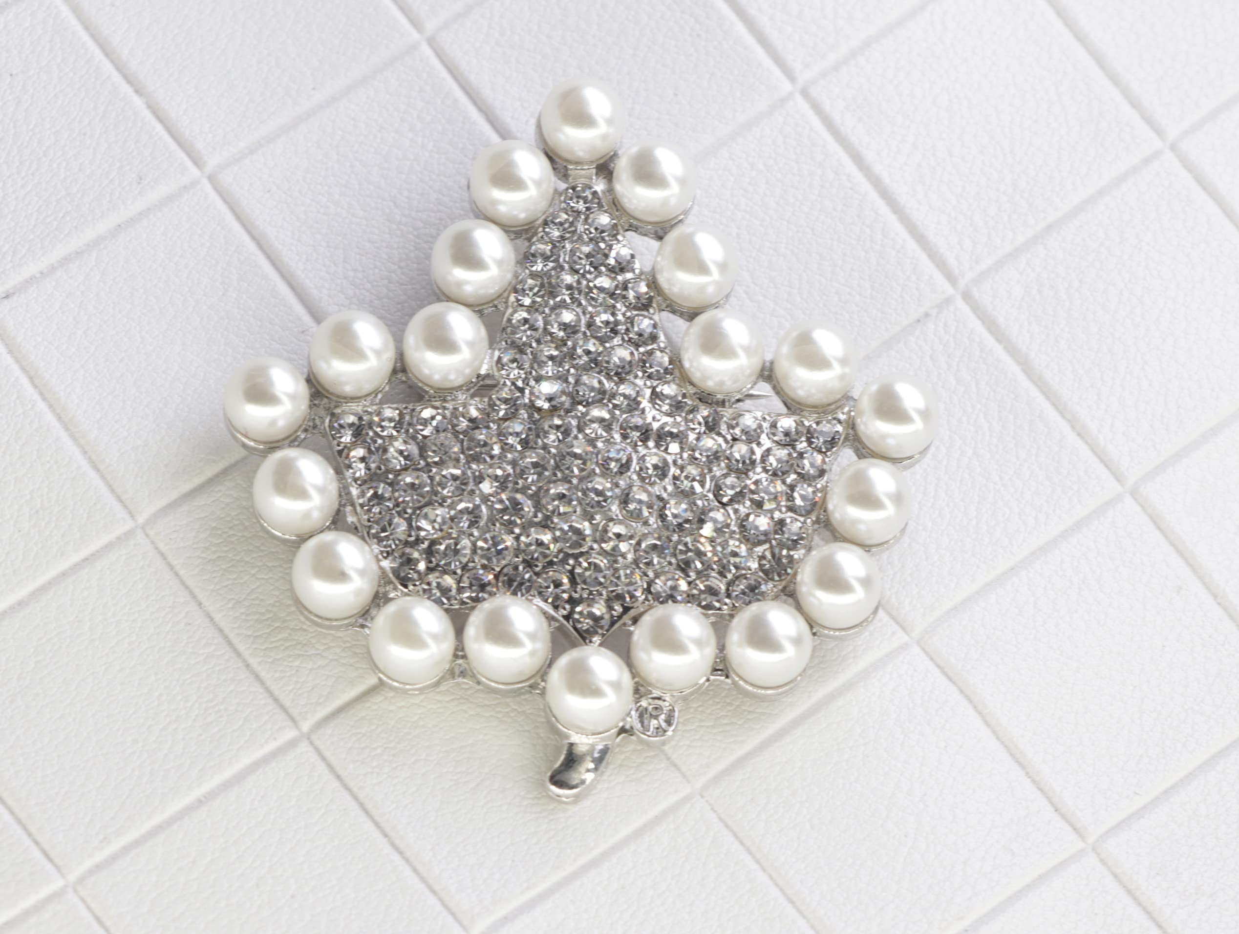 TONGXIN Alpha Kappa A Brooch Pin Sorority Paraphernalia Gift Rhinestone Brooch Sparkling Faux Pearl Brooch Pin(WHITE)