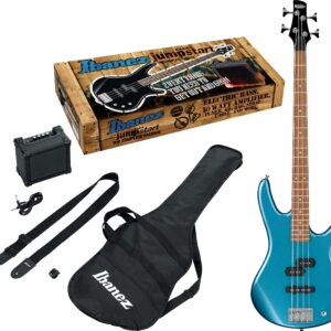 Ibanez IJSR190N Jumpstart Bass Metallic Light Blue w/Gig Bag, 10W Amp, Tuner, Strap, & Cable