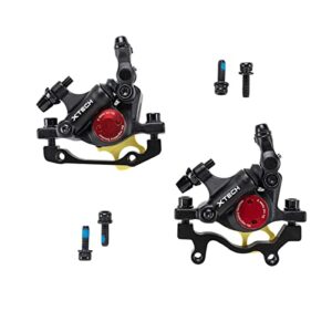 bucklos zoom hb-100 mtb line pulling hydraulic disc brake calipers front + rear, aluminum alloy mountain bike hydraulic disc brakes with is/pm universal caliper adapter for xc trail, fat bike…