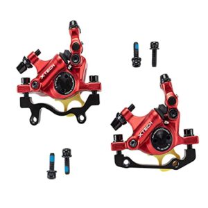 bucklos zoom hb-100 mtb line pulling hydraulic disc brake calipers front + rear, aluminum alloy mountain bike hydraulic disc brakes with is/pm universal caliper adapter for xc trail, fat bike…