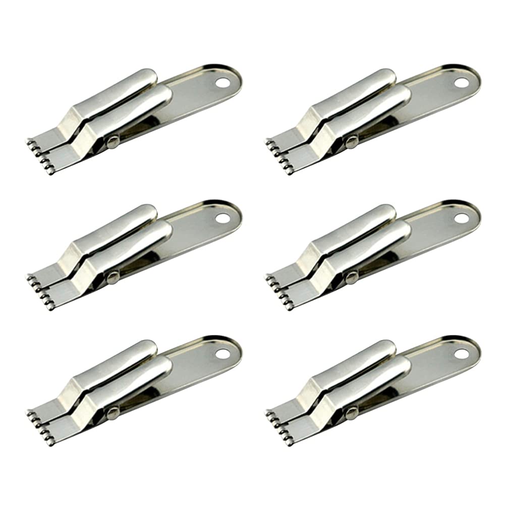 BESPORTBLE Maggots Catching Tools 6Pcs Stainless Steel Hook Clips Worm Catching Clamp Fishing Bait Clips Baits Catcher