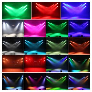 V-Show LED Aura Zoom Moving Head Light with Folding Clamp - 19x15W Beam Zoom Rotating Stage Wash Light, DMX512 Sound Activated Lighting Effect RGBW 4 in1 Dj Disco Club Party