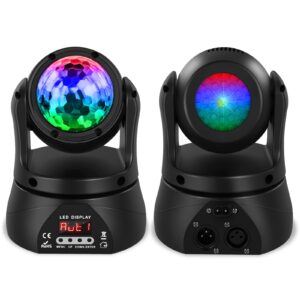 u`king led moving head light 30w double sided moving heads dj lights with kaleidoscope and stage lighting by dmx and sound activated control spotlight for wedding church live show bar (one piece)