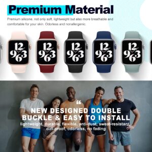 OYODSS 5 Pack Bands Compatible with Apple Watch Band 38mm 40mm 41mm 42mm 44mm 45mm 49mm Women Men, Soft Silicone Sport Replacement Strap Compatible with iWatch Ultra SE Series 8 7 6 5 4 3 2 1