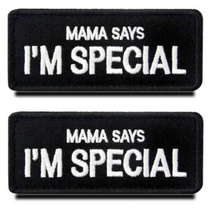 zcketo 2 pack funny mama says i'm special tactical hook and loop dog patch (special)