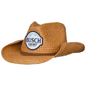 h3 sportgear busch light straw cowboy hat with brown band