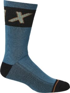 fox racing men's standard 8" winter wool sock, slate blue, l/xl