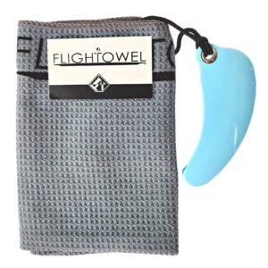 flightowel disc golf towel | warm-up towel for disc golf | microfiber cloth | made from an innova destroyer | prevent injuries and gain strength (colors will vary) (right-handed)