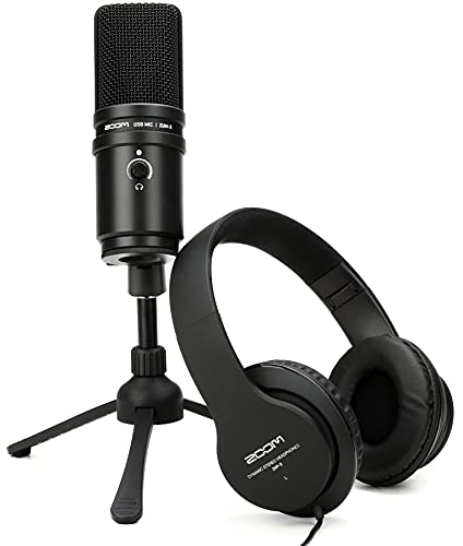 Zoom ZUM-2 Podcast Mic Pack, Podcast USB Microphone, Headphones, Tripod, Windscreen, USB Cable, For Recording and streaming Podcasts, Music, Voice-Overs, and more