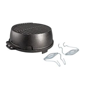 lodge l12rg cast iron round kickoff grill, 12 inch, black