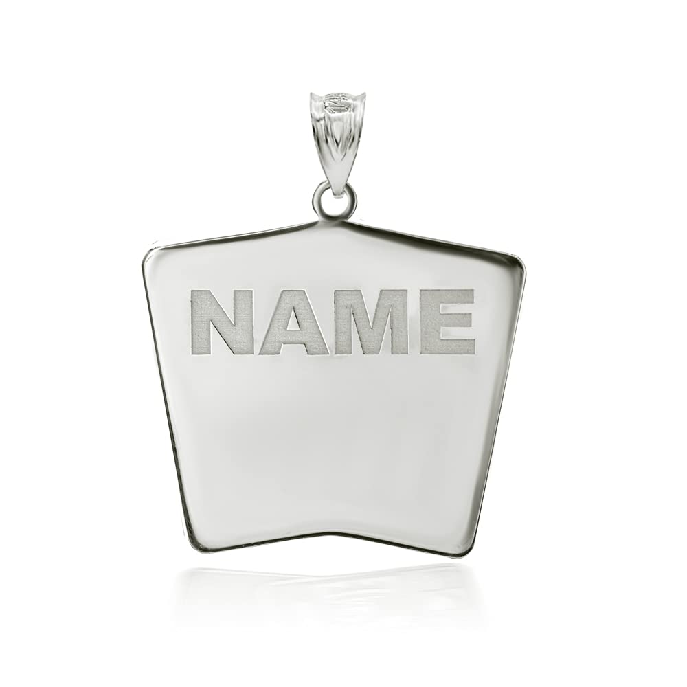 Fine 925 Sterling Silver Personalized Name Spade Ace and King Card/King of Spades Poker Card Pendant