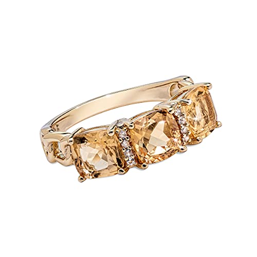 Stauer Women's Champagne Citrine Three Stone Ring 2.5 Carats Size 8