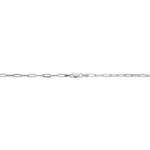 14k White Gold Paperclip Link Chain Bracelet (2.5 mm, 7 inch)