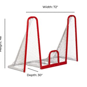 Winnwell Hockey Skill Training Net- 72" Heavy Duty Shooter Tutor Hockey Net with 1.5" Posts, Equipment to Help Improve Shot Accuracy for Kids, Teens, Adult Players