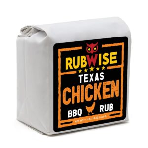 rubwise texas style bbq chicken rub (1lb) | premium texan bbq rubs and spices for smoking and grilling | great for chicken, turkey, duck, and seafood |poultry & meat seasoning spice dry rub (no msg)