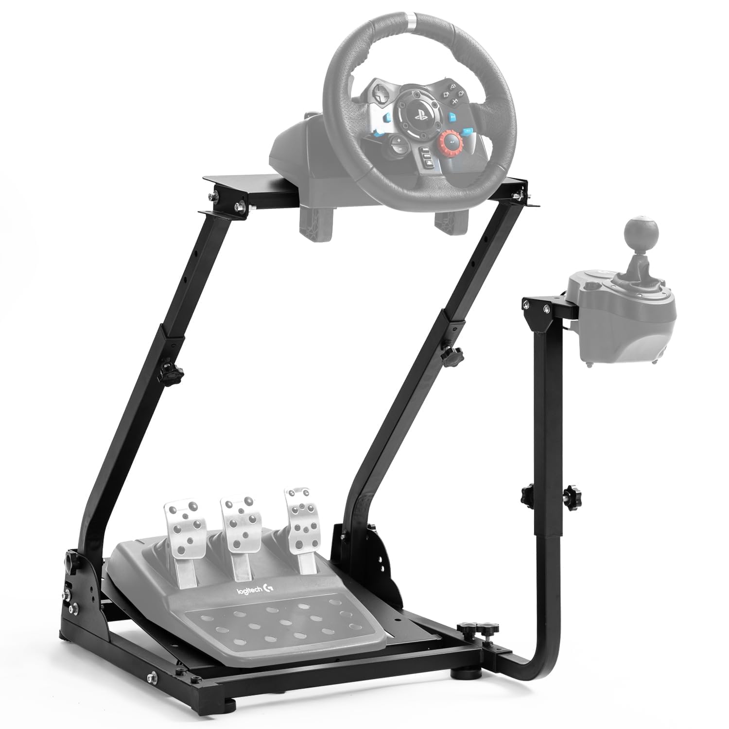 Marada Racing Wheel Stand Fit for Logitech G920 G29 G923 Thrustmaster T300,Adjustable Shifter Mount Foldable Steering Wheel Stand Gaming Simulator Mount For present, Wheel Pedal Not Include