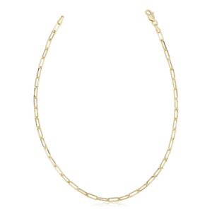 au naturale 10k yellow gold paperclip link chain bracelet (2.5 mm, 7 inch) | minimalist jewelry for women