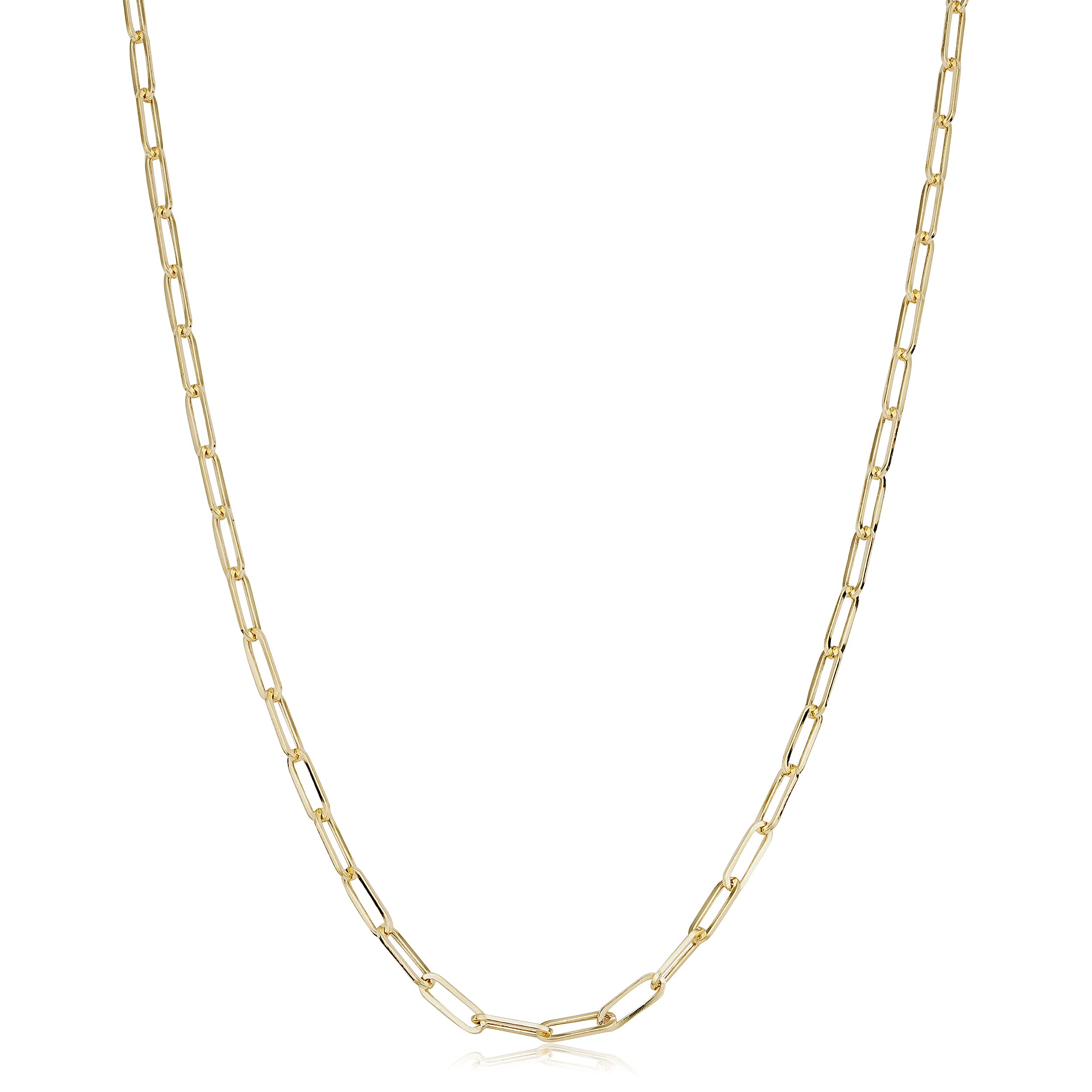 10k Yellow Gold Paperclip Link Chain Necklace (2.5 mm, 20 inch)