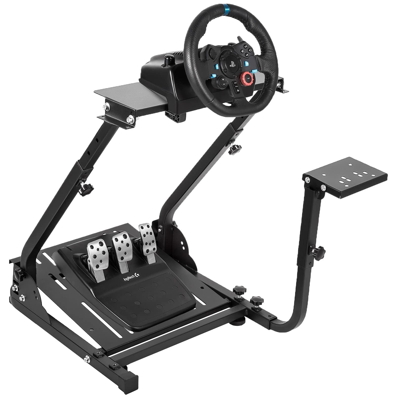 Marada Racing Wheel Stand Fit for Logitech G920 G29 G923 Thrustmaster T300,Adjustable Shifter Mount Foldable Steering Wheel Stand Gaming Simulator Mount For present, Wheel Pedal Not Include