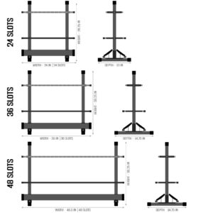 Savior Equipment Fishing Rod Rack Holder Organizer, Lightweight Aluminum Vertical Fish Pole Garage Storage Ground Display Stand, Hold Up to 24 Slots Fresh Salt Water Spinning Rods & Reel Combo, Black