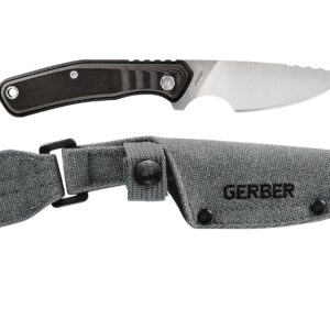 Gerber Gear Downwind Caper - Fixed Blade Knife with Sheath for Hunting Gear - Black