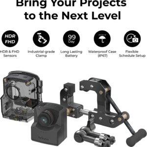 Brinno BCC2000 Lite Construction & Outdoor Weather Camera, TLC2020 Time Lapse Camera Waterproof Housing ATH1000 & Mounting Clamp ACC1000P – HDR FHD, 99 Day Battery Life, 360-Degree Tripod Arm