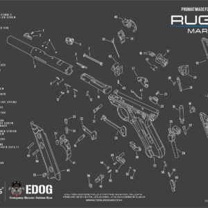 EDOG Mark 4 Gun Cleaning Mat - Schematic (Exploded View) Diagram Compatible with Ruger Mark IV Series Pistol 3 mm Padded Pad Protect Your Firearm Magazines Bench Surfaces Gun Oil Solvent Resistant