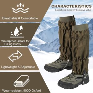 Uponauot Thicken Oxford Snake Gaiters Snake Bite Protection Gator for Lower Legs Boot Gaiters for Hiking Waterproof Hunting Boot Snow Boot Cover Adjustable Leg Gaiters for Men and Women