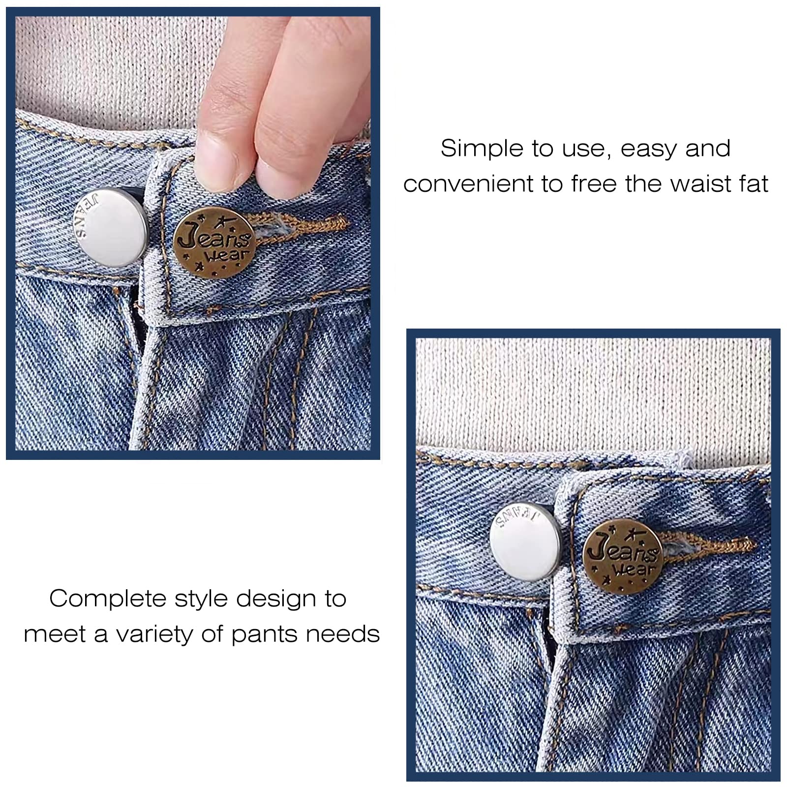 ZYNERY 14PCS Waistband Extenders Set, Pregnancy Pants Extender Button Extender for Pants/Jeans/Men/Women