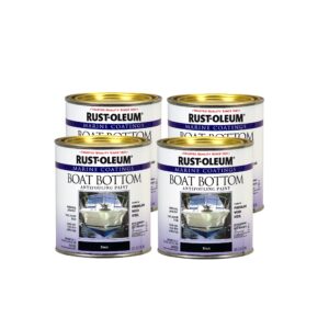 rust-oleum 207012-4pk marine boat bottom antifouling paint, quart, black, 4 pack