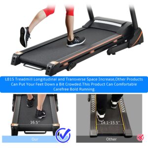 Folding Electric 3.5HP Treadmill with Incline Medium Running Machine Motorised LCD Gym 330lbs，Electric Motorized Power 14.8KM/H (3.5HP)