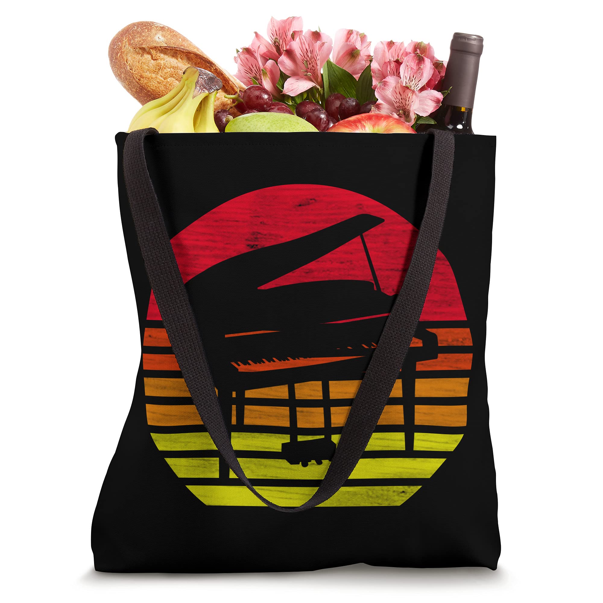 Retro piano silhouettte Tote Bag