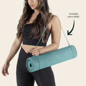 Retrospec Pismo Yoga Mat for Men & Women - 72” x 24” x 5mm - Extra Long Non Slip Exercise Mat for Yoga, Pilates, Stretching, Floor & Home Workouts - Blue Ridge