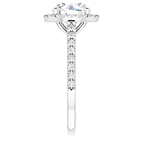 JEWELERYIUM Elegant Geometric Engagement Ring, Round Cut 2.00CT, Colorless Moissanite Ring, 925 Sterling Silver, Daily Wear Ring, Wedding Ring, Bridal Ring, Perfact for Gift Or As You Want (6.5)