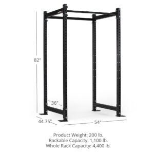 Titan Fitness T-3 Series Black Short Power Rack, 36in Depth, 1,100 LB Capacity Cage for Weightlifting and Strength Training