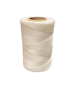 generic premium quality waxed twine lacing cord - 9-ply with 160 lbs tensile strength, anti-slip knotsfray ends, 100 polyester white cable tie down wax string for indoor outdoor use - (182.5 yards)