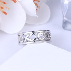 925SterlingSilver Celtic Flower Thumb Ring Baroque Open Adjustable Resizable Ring Hawaiian Leaf Dainty Tail Pinky Toe Knuckle Rings Knot Eternity Wedding Band Ring Gifts for Women Men Teen Girls,