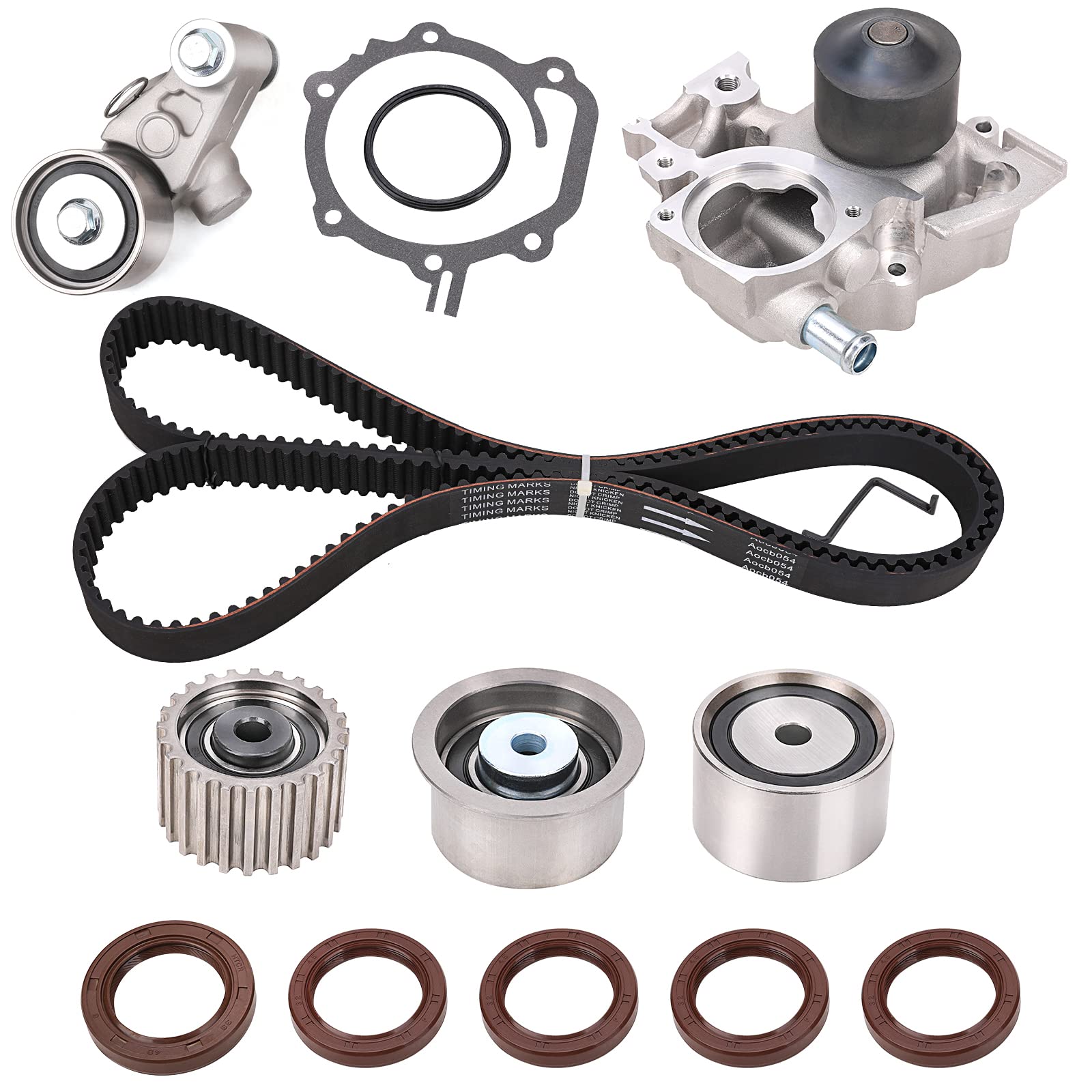 Engine Timing Belt Water Pump Kit - Compatible with 2.5L 2006-2012 Subaru Forester, Impreza, Legacy, Outback EJ253 Engine - Replace TKF-006, TCK304, TCKWP304A