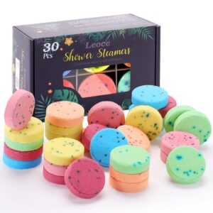 shower steamers aromatherapy, 30pcs natural organic shower bombs with essential oils for home spa, birthday christmas gift basket for women/men