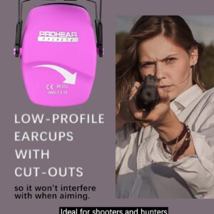 PROHEAR 016 Ear Protection Safety Earmuffs for Shooting with NRR 26dB 2Pack (Blue and Pink)