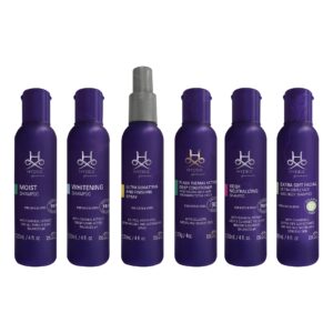 hydra professional experience , shampoo, conditioner, and sprays, dog and cat grooming supplies, 6-bottle set