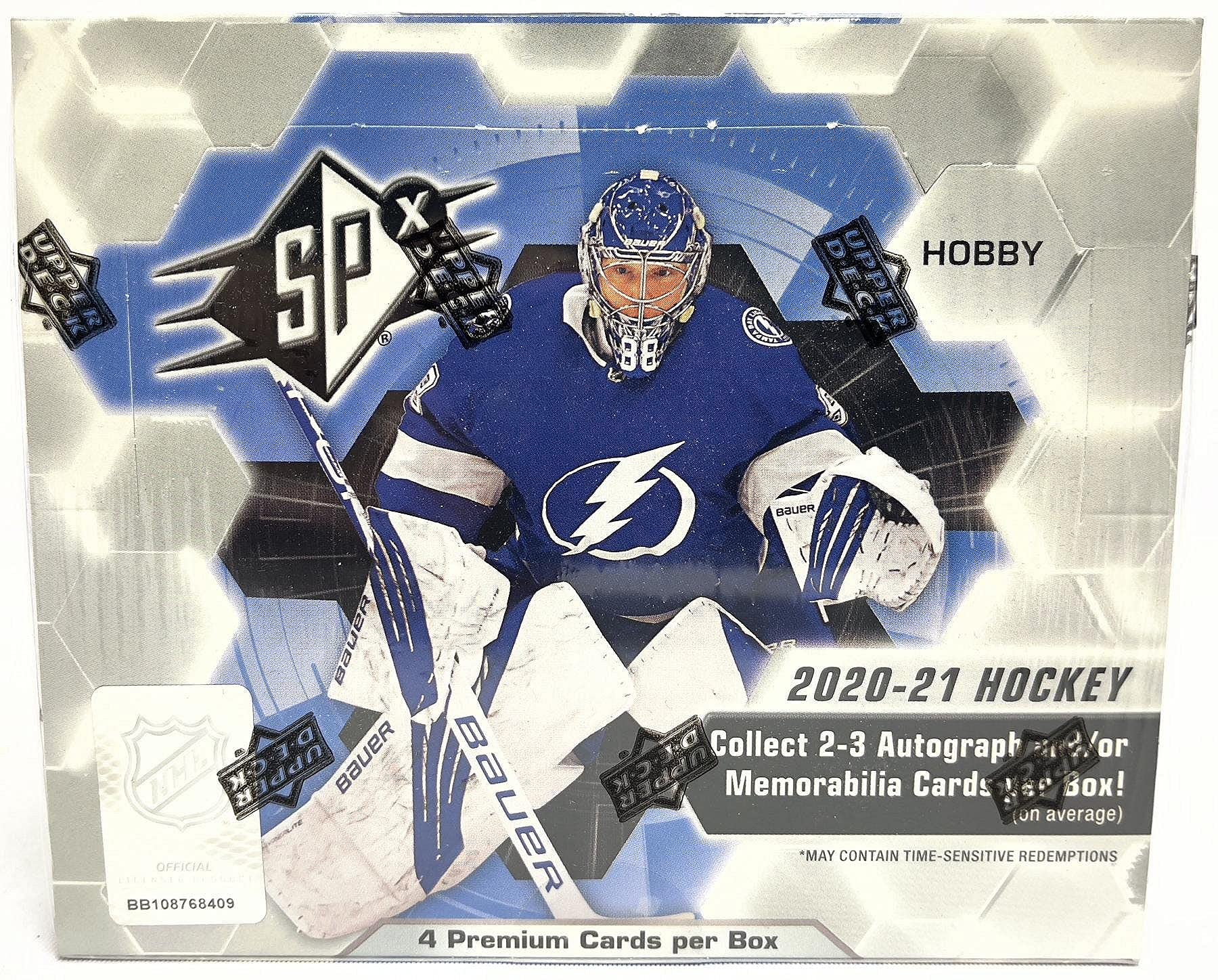 2020/21 Upper Deck SPx NHL Hockey HOBBY box (4 cards/bx)