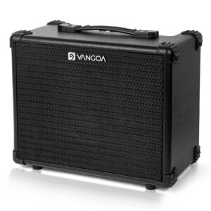 vangoa bass guitar amplifier 15w portable electric bass combo amp small for bass practice amp indoor outdoor, black