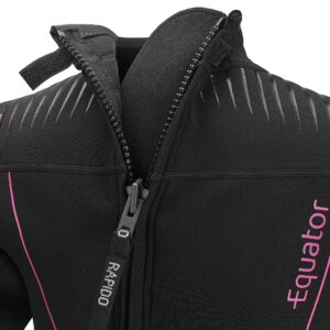 Rapido Boutique Collection Women's Equator Superior Flex Stretch Neoprene Wetsuit Shorty Scuba Snorkeling Surf Suit… (Black Pink, Large)