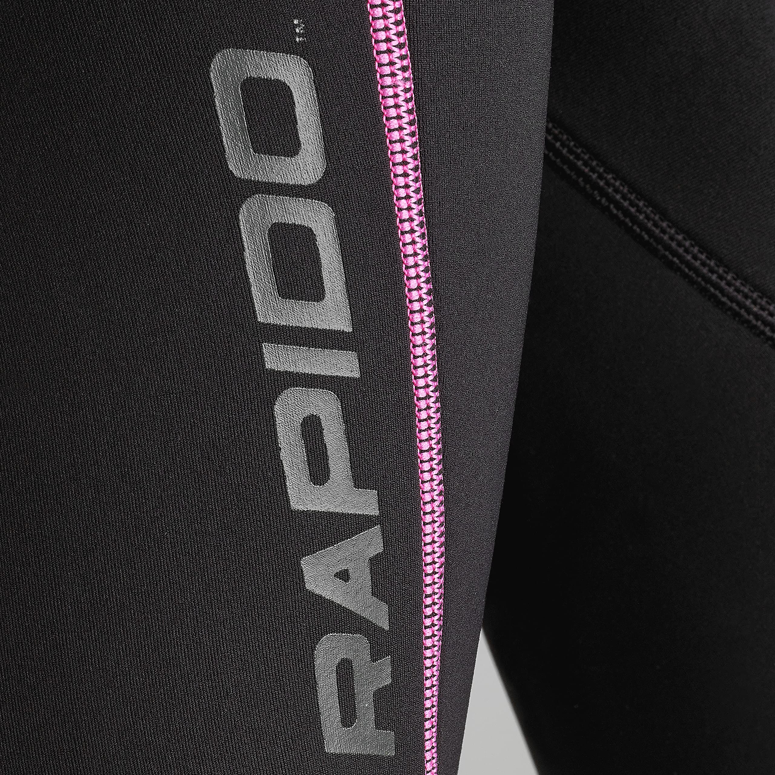 Rapido Boutique Collection Women's Equator Superior Flex Stretch Neoprene Wetsuit Shorty Scuba Snorkeling Surf Suit… (Black Pink, Large)