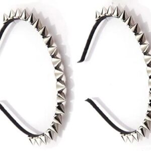 FULAI Duyppy 2 Pack Rivet Punk Spike Headband Studded Headband Party Hair Band Hair Clips for Women