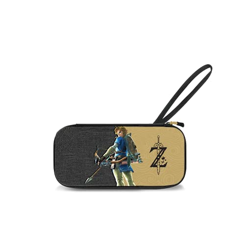 PDP Gaming Officially Licensed Switch Slim Deluxe Travel Case - Zelda Breath of the WIld - Semi-Hardshell - Console Stand - Protective PU Leather - Holds 14 Games - Works with Switch OLED & Lite